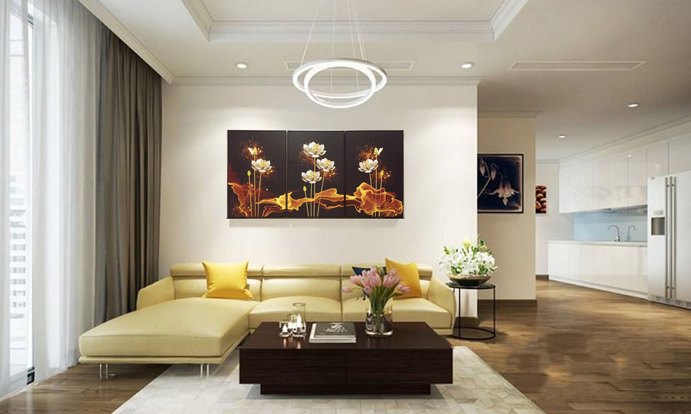 Tranh bộ hoa sen 3 bức - IN123 - Siêu thị tranh | Mua bán tranh nghệ ...